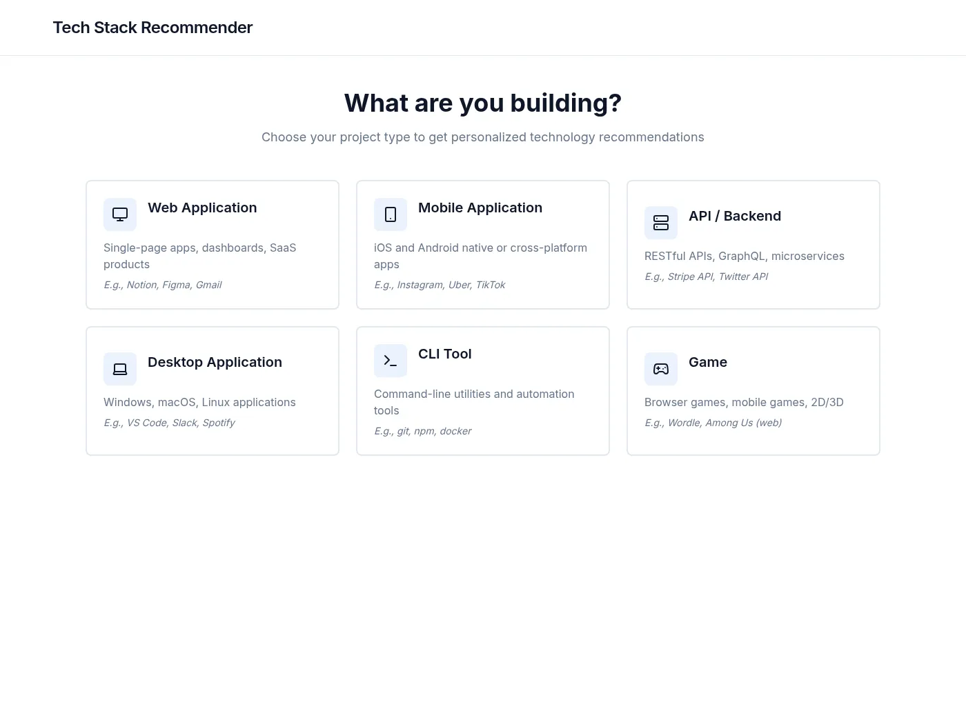 App Tech Stack Recommender