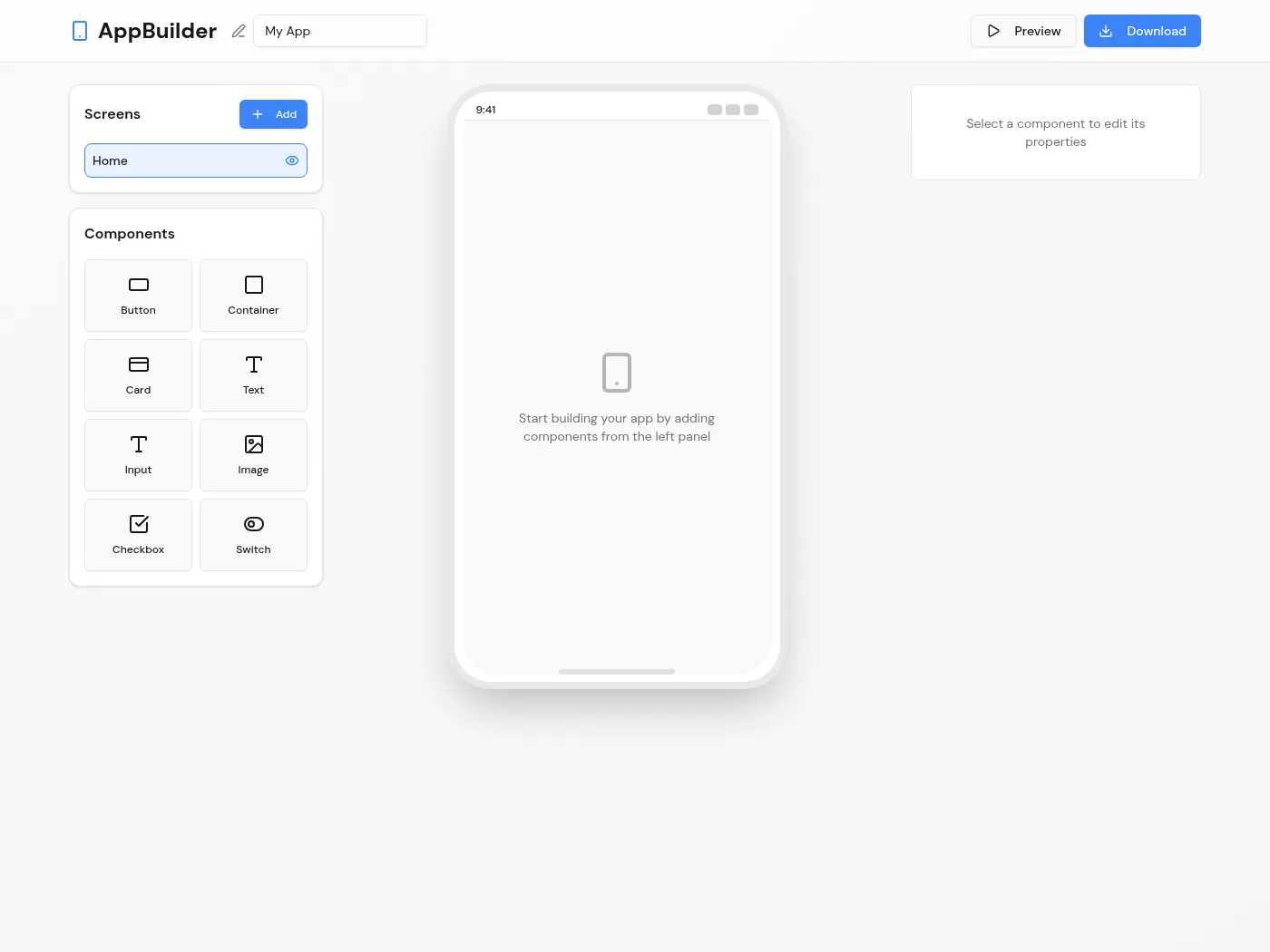 AppBuilder: Visual App Creation Platform for Mobile Prototyping (Remix)