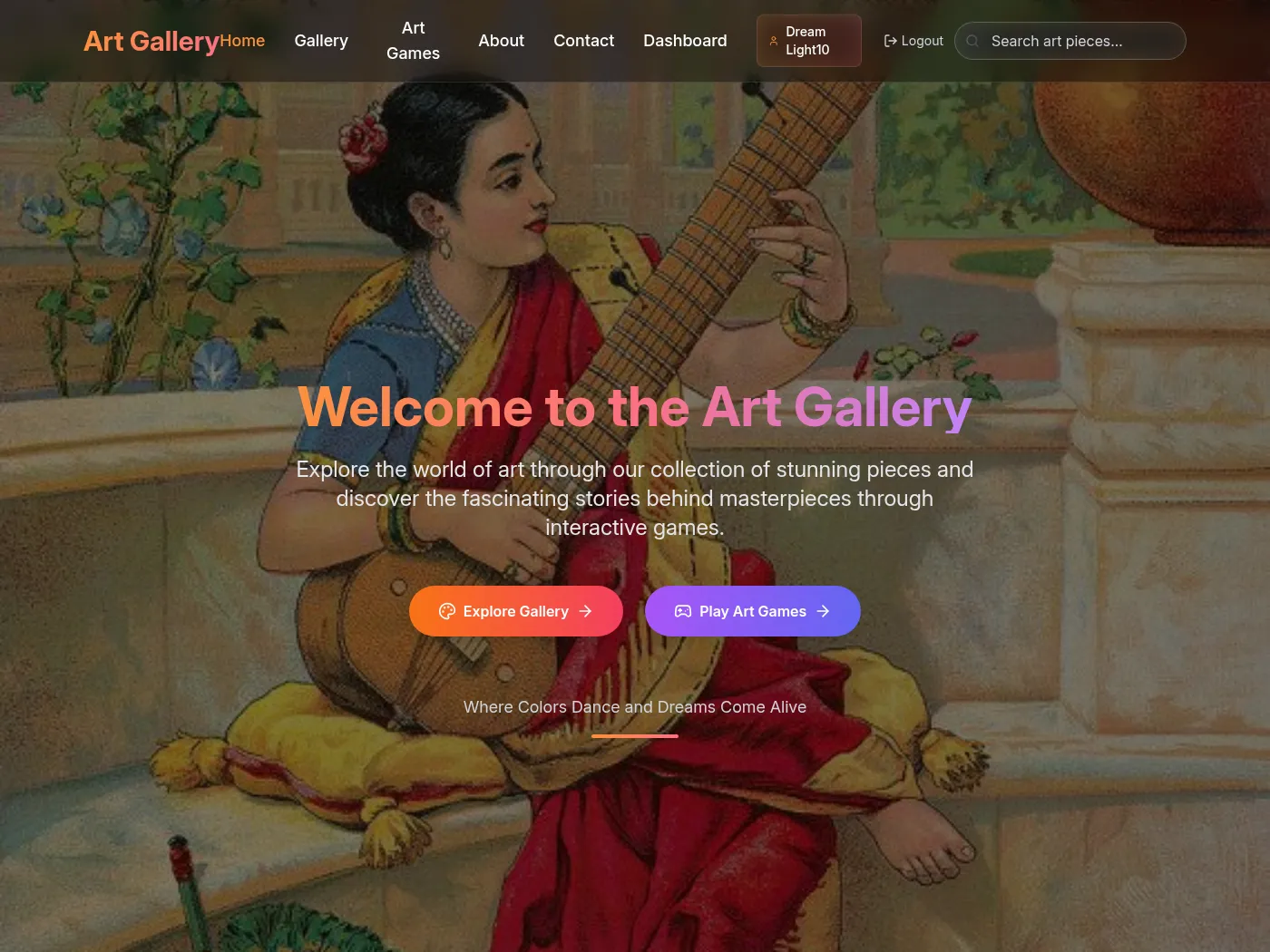 Art Gallery Interactive Platform with Educational Art Games