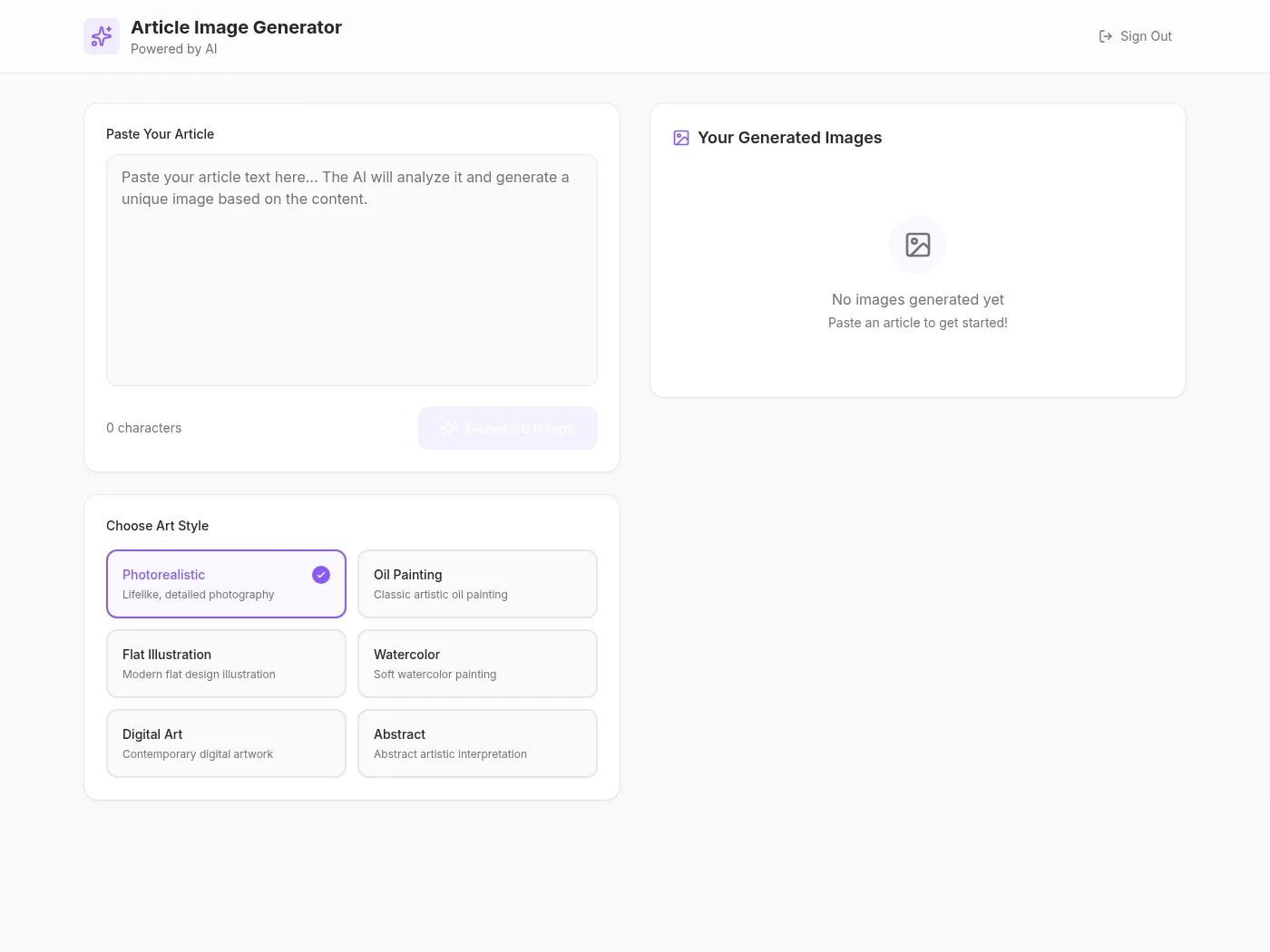 Article-Based Image Generator