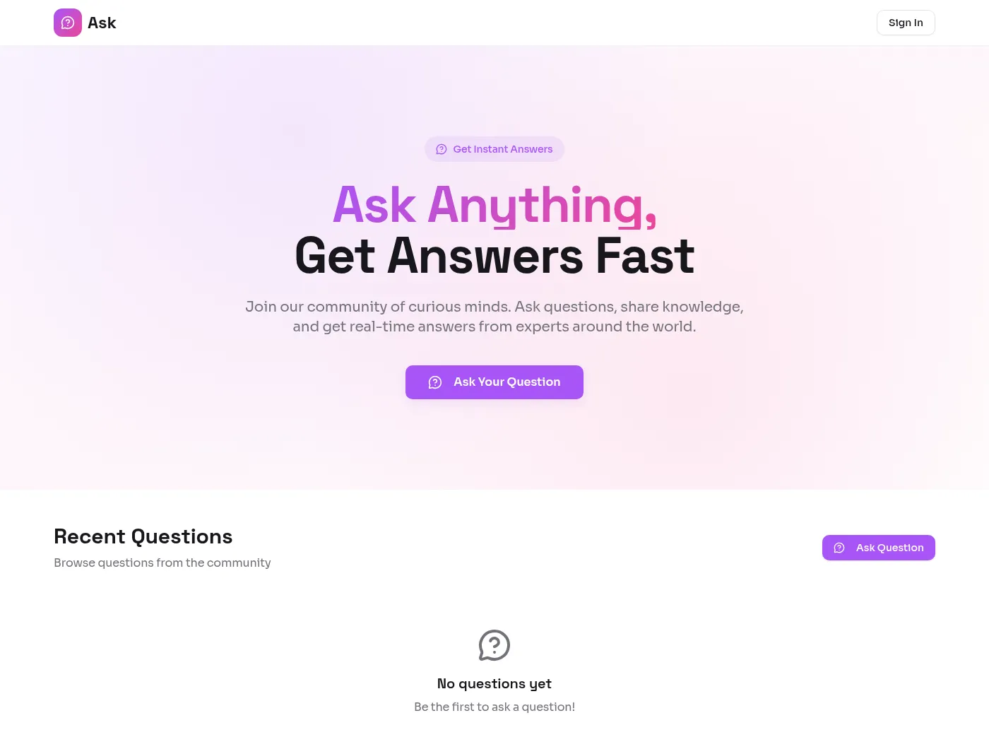 Ask: Instant Q&A Web App