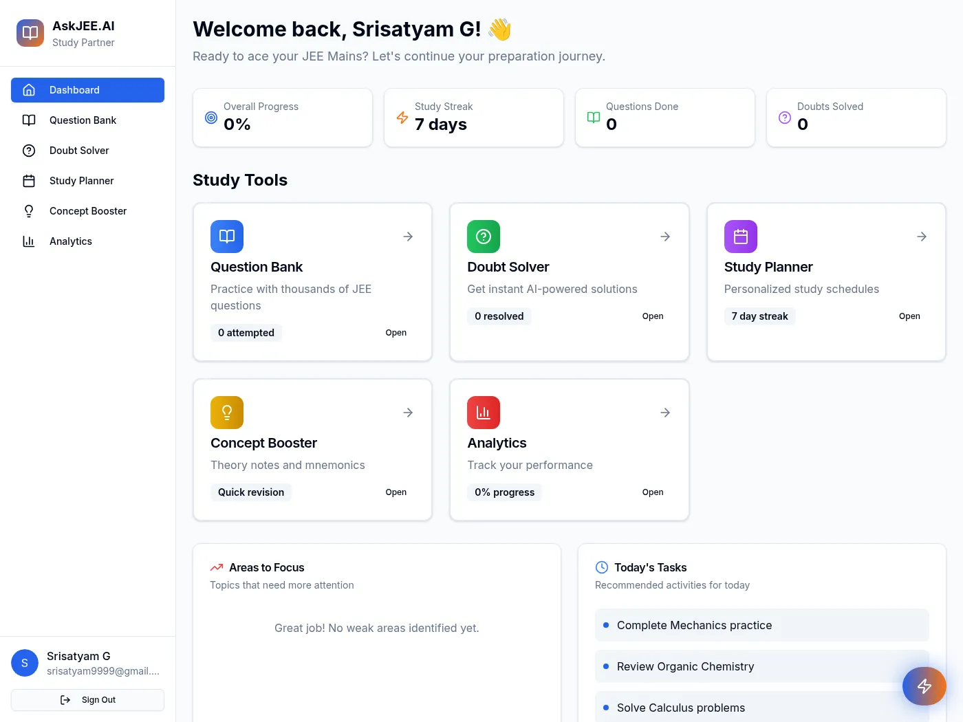 AskJEE.AI – AI-Powered JEE Mains Study Partner