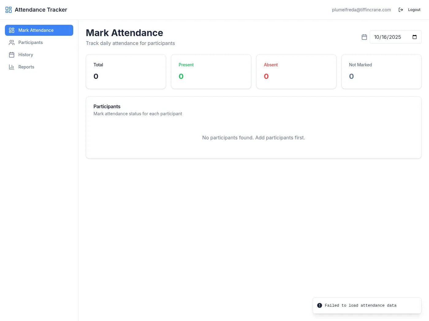 Intuitive Attendance Tracker Web App