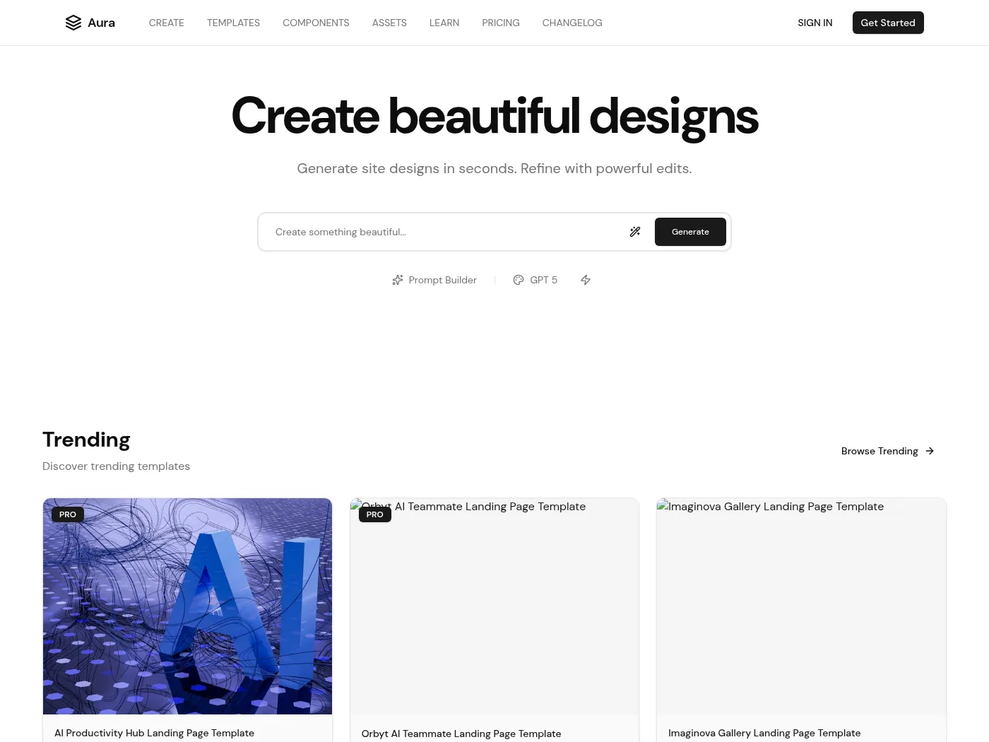 Aura Build React Website