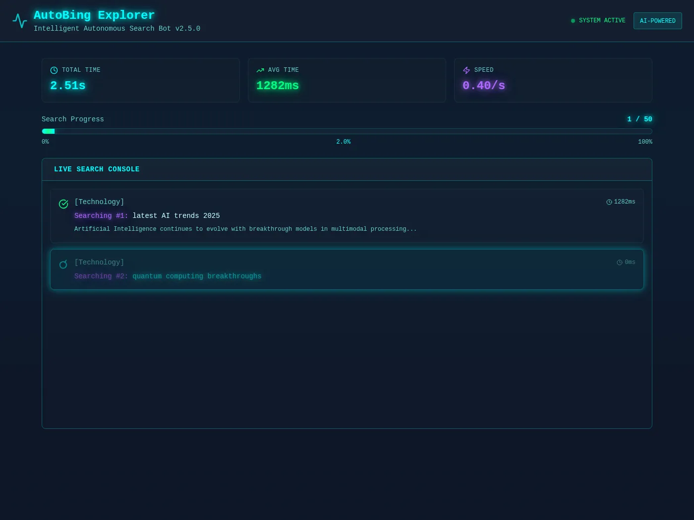 AutoBing Explorer: Intelligent Autonomous Search Bot Simulator