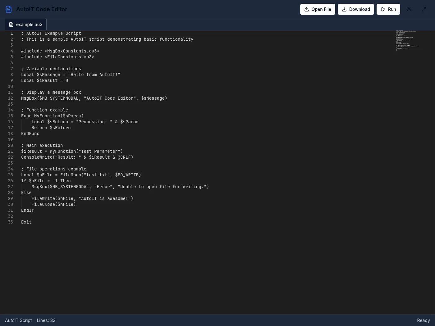 AutoIT Code Viewer and Editor