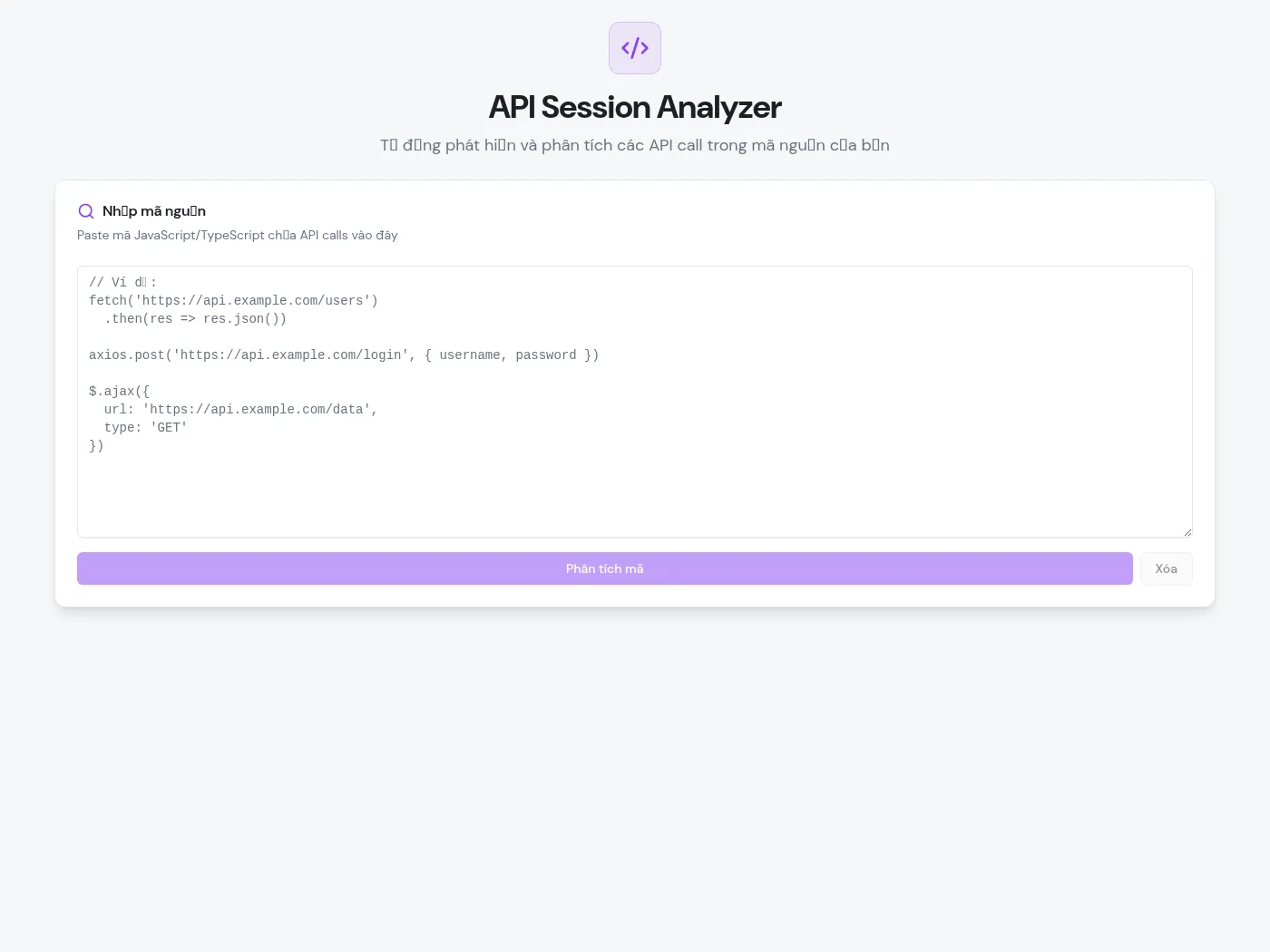 Automated API Session Code Analyzer