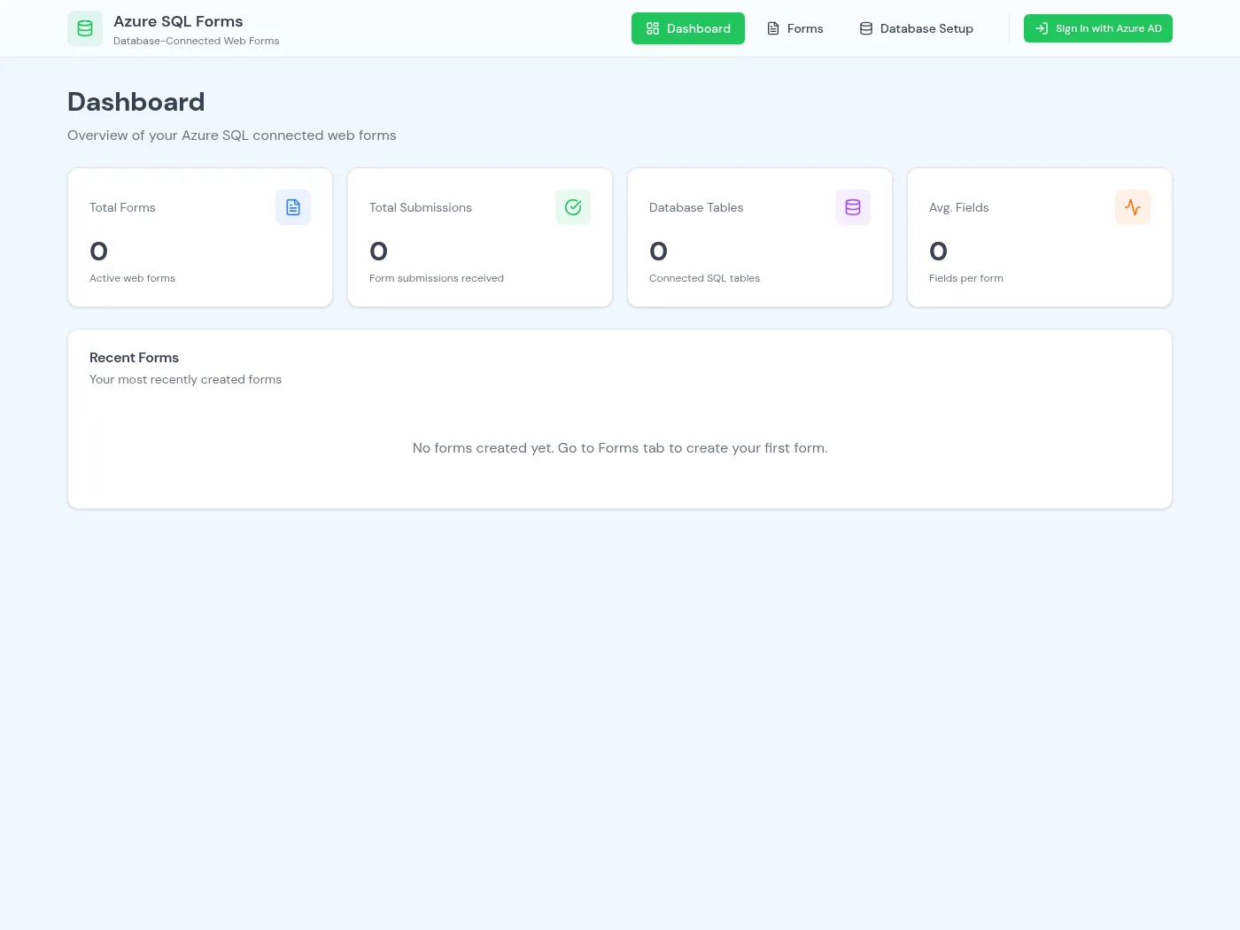 Azure SQL Connected Web Forms