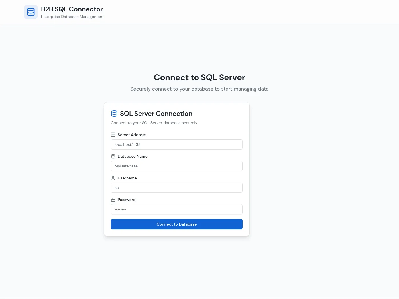 B2B SQL Connector