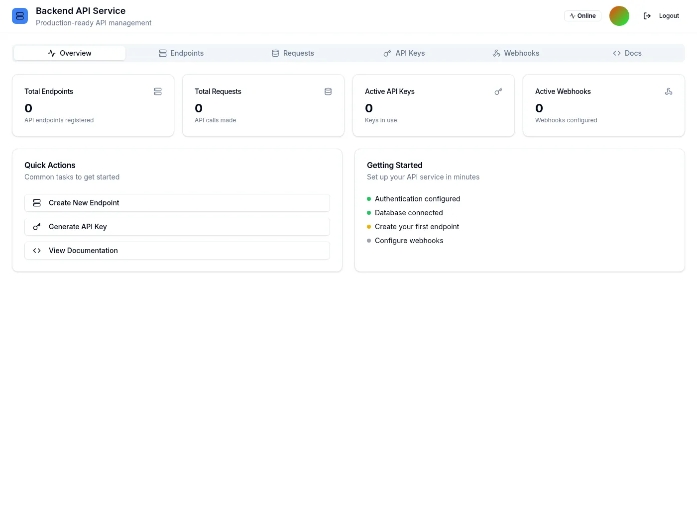 Backend API Service Starter