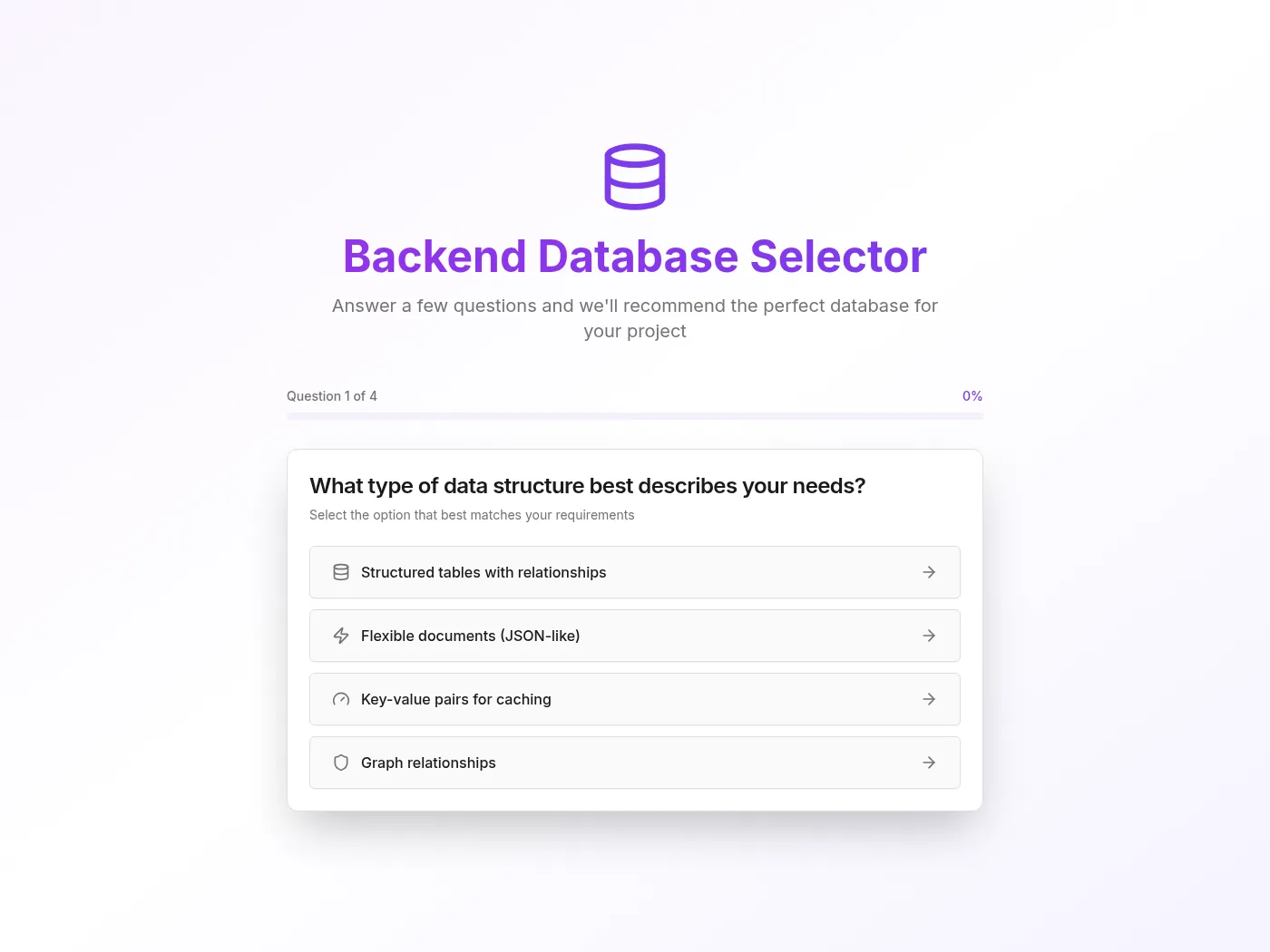 Backend Database Selector