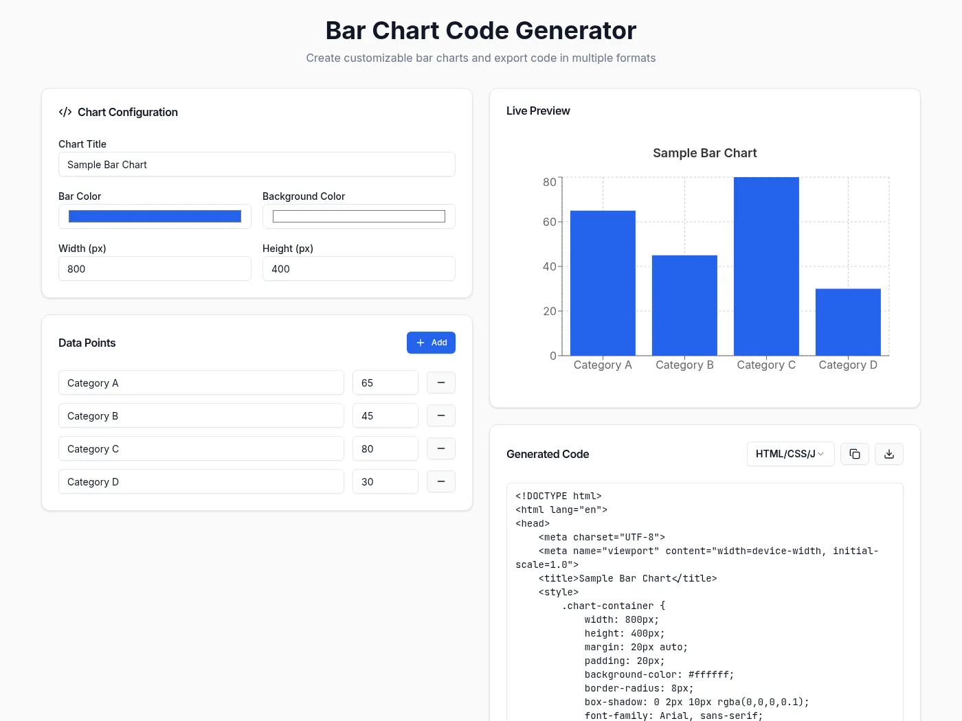 Bar Chart Code Generator