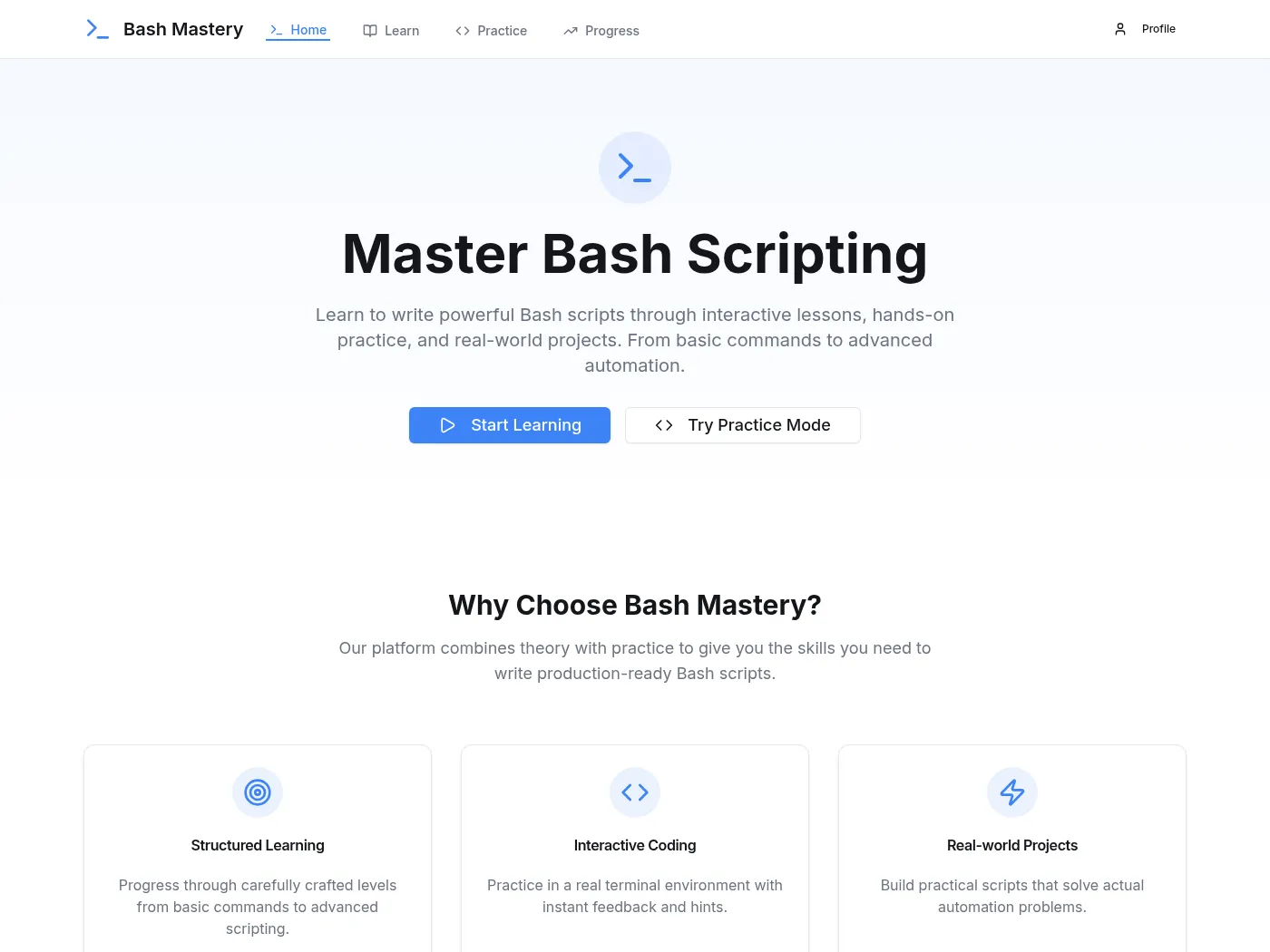 Bash Mastery Learning Platform