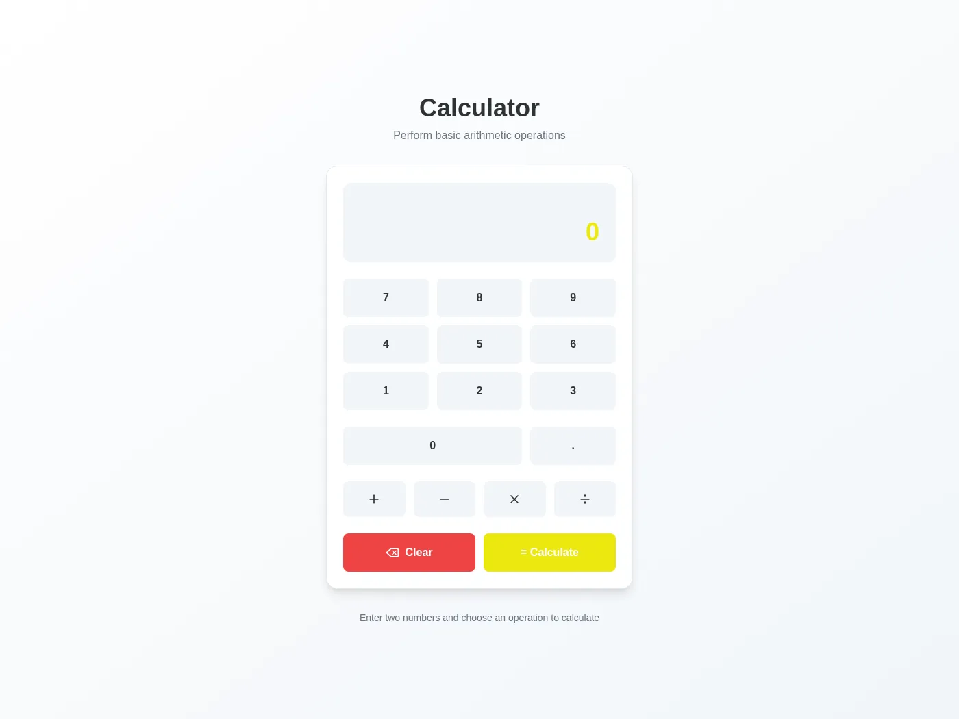 Basic Arithmetic Calculator App