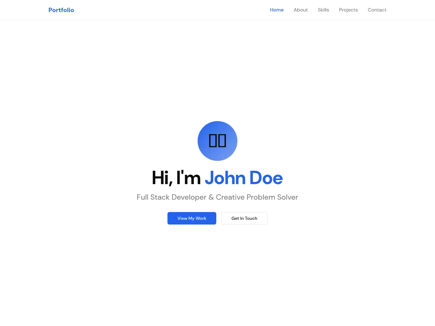 Simple HTML/CSS Portfolio App