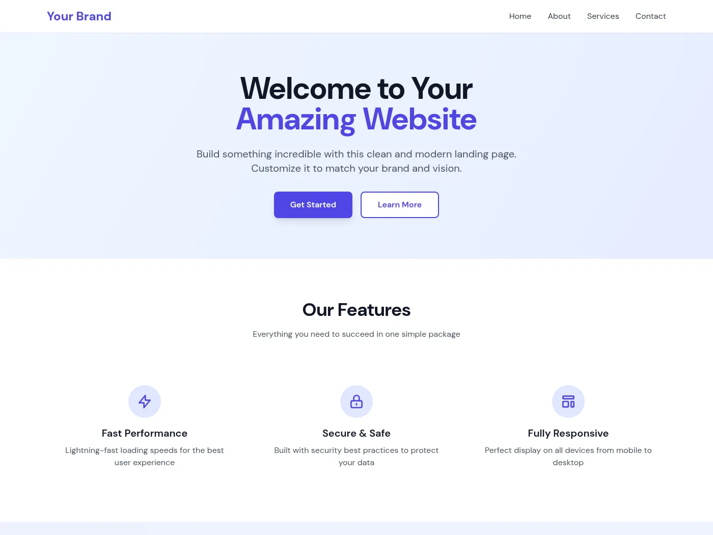 Basic HTML Landing Page