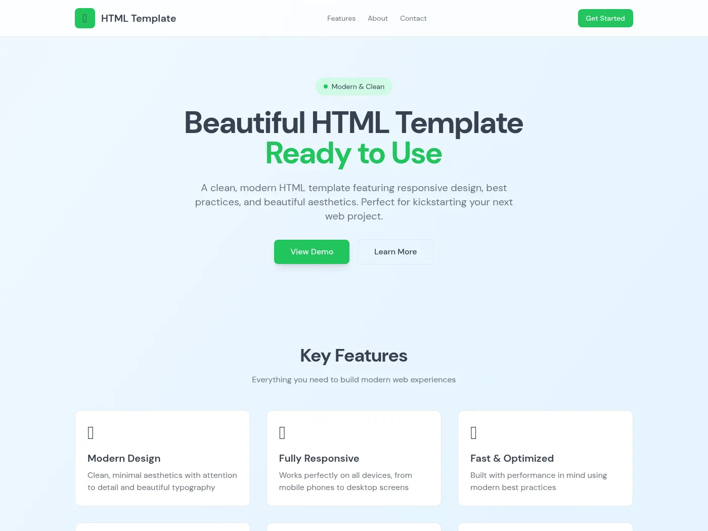 Basic HTML Template Starter