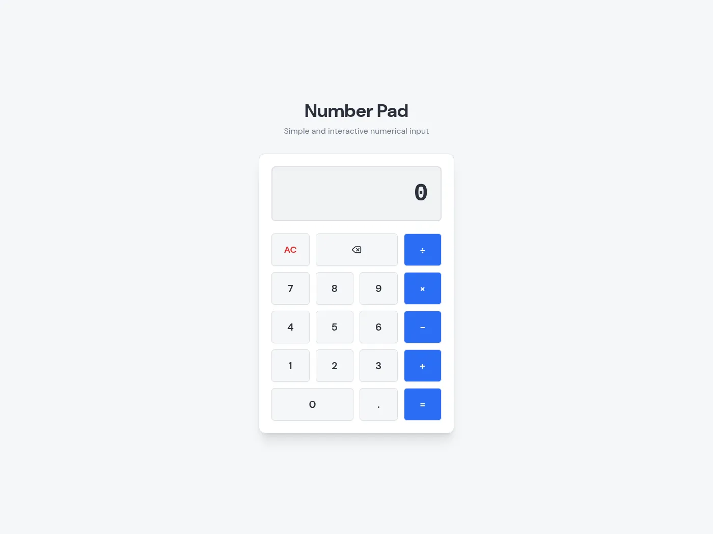 Basic Number Pad Web App