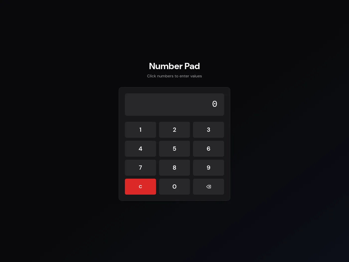 Basic Number Pad Web App