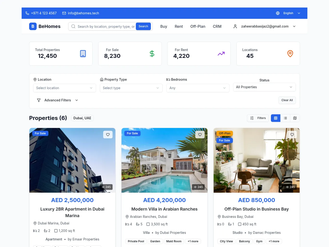 BeHomes Web App Clone