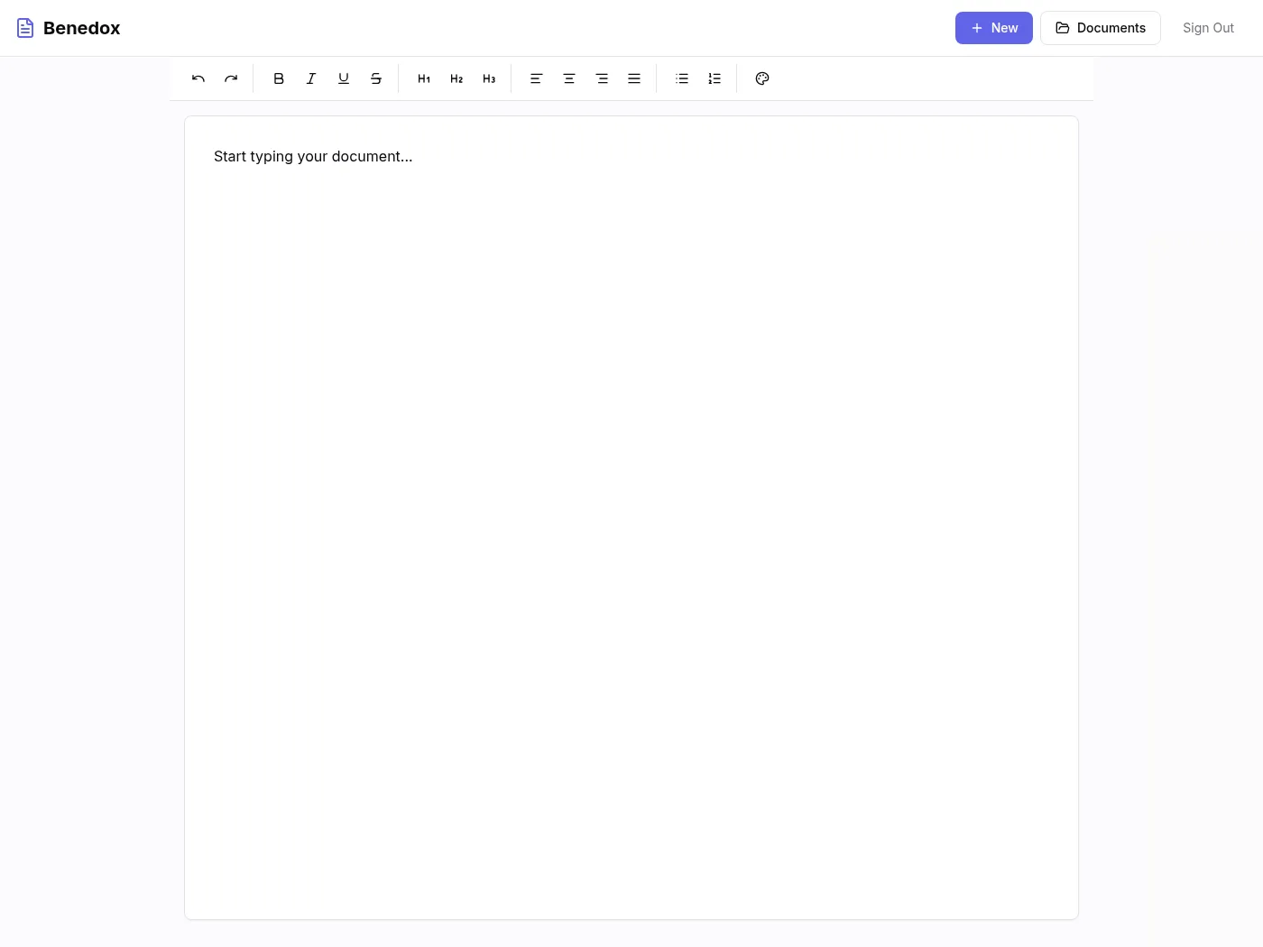 Benedox: Multi-Platform Word Processing App