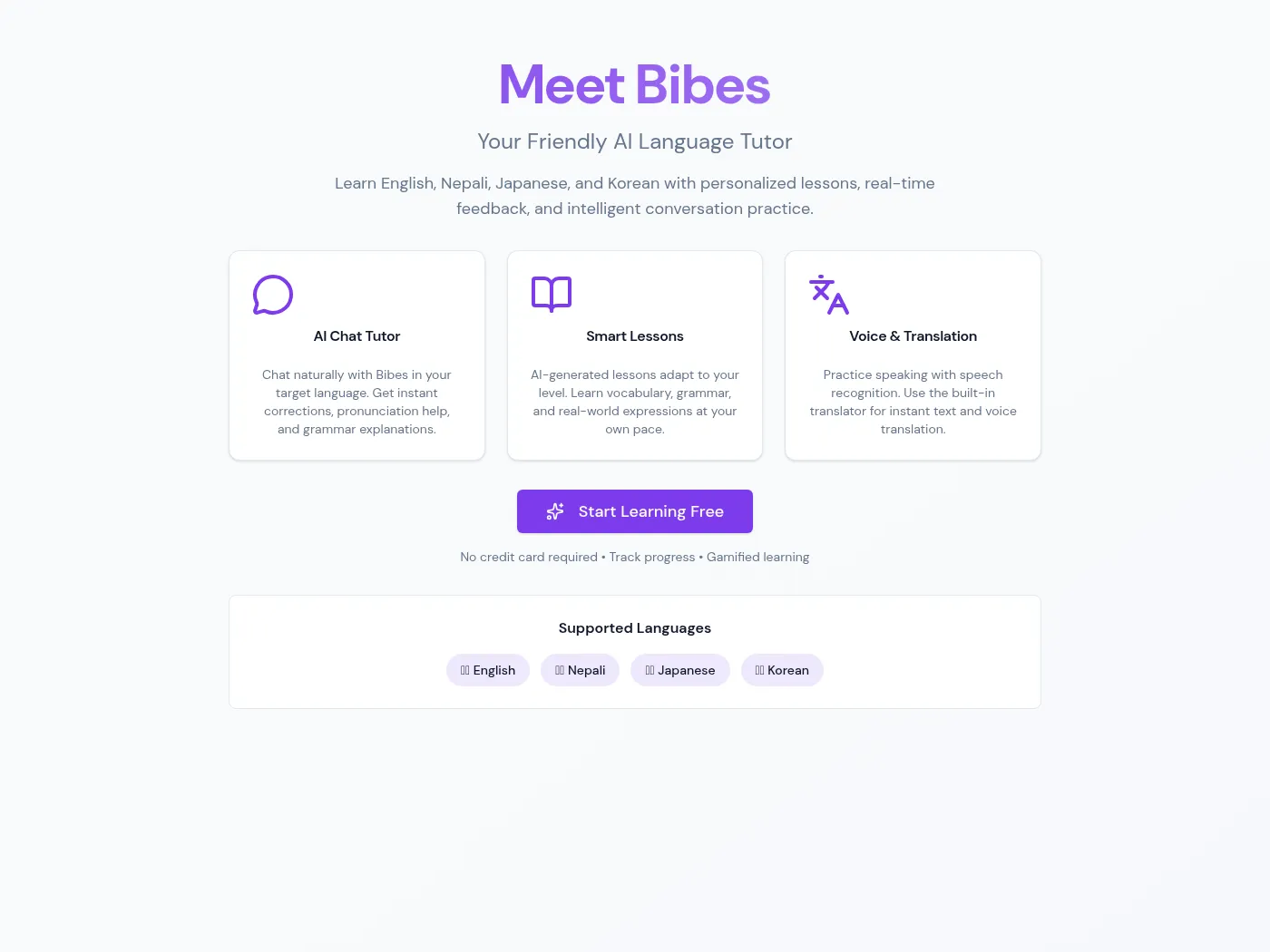 Bibes AI Language Tutor & Dynamic Course Generator