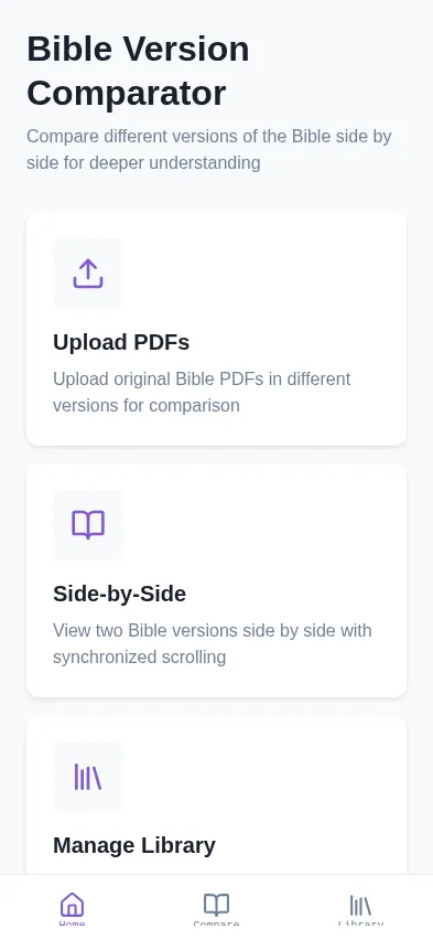 Bible Version PDF Comparator for iOS