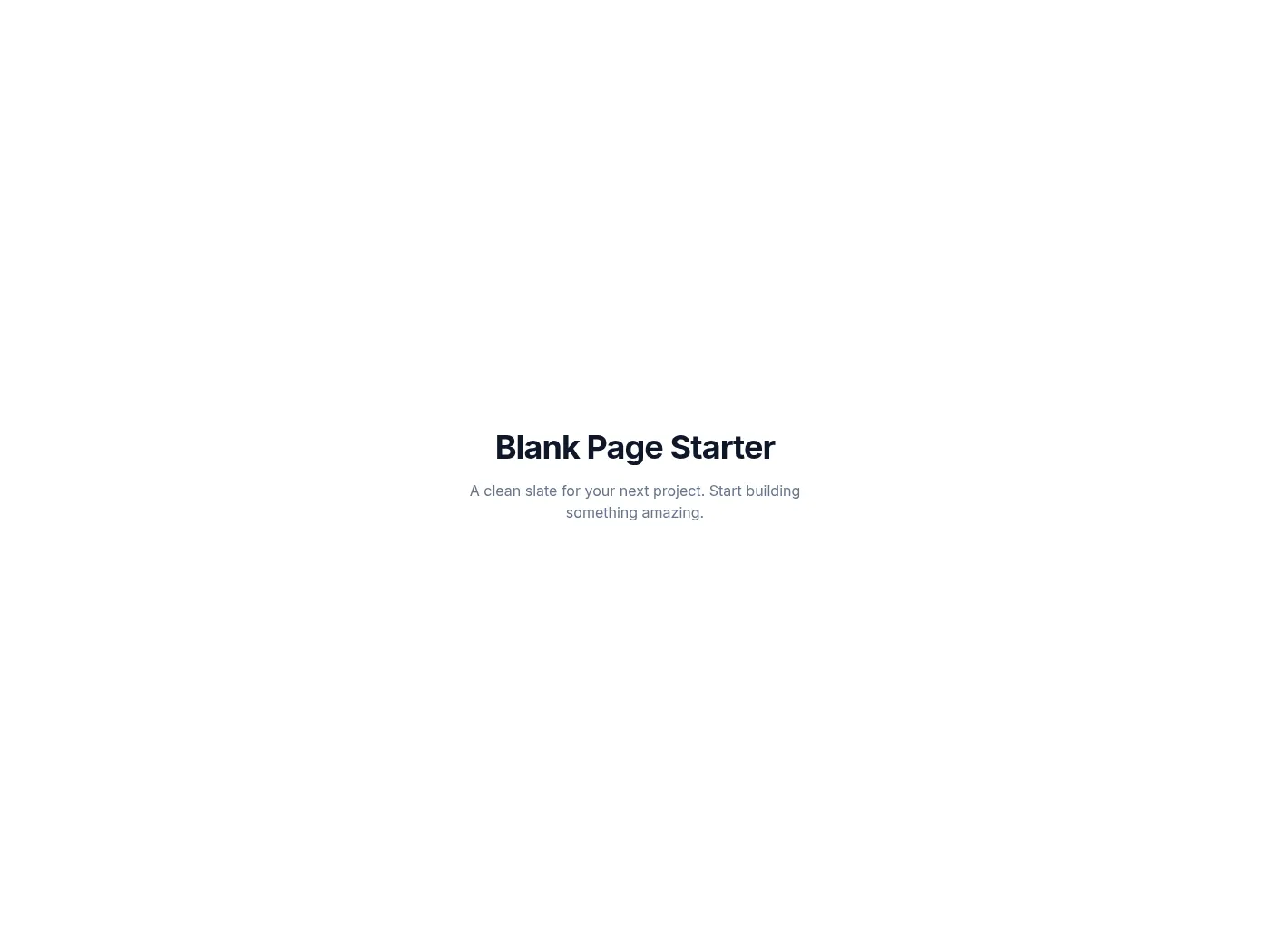Blank Page Starter Project