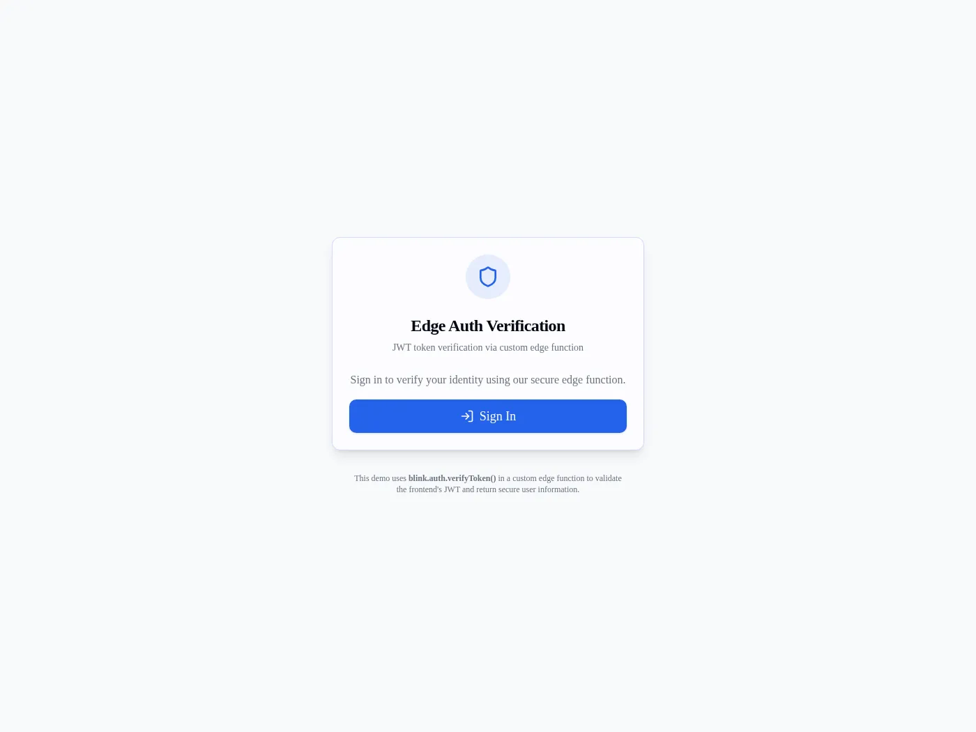 Blink Auth Edge Demo