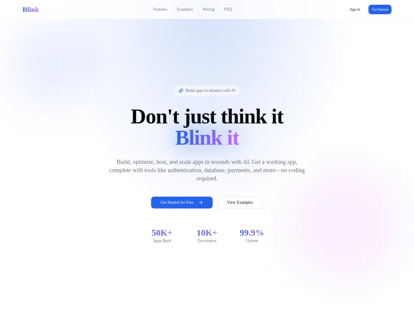 Blink.new Full-Stack AI-Powered Productivity Suite Clone