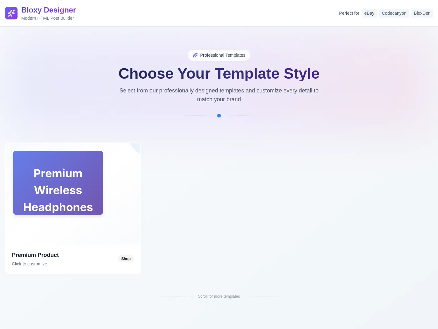 Bloxy Designer – Modern HTML Post Builder