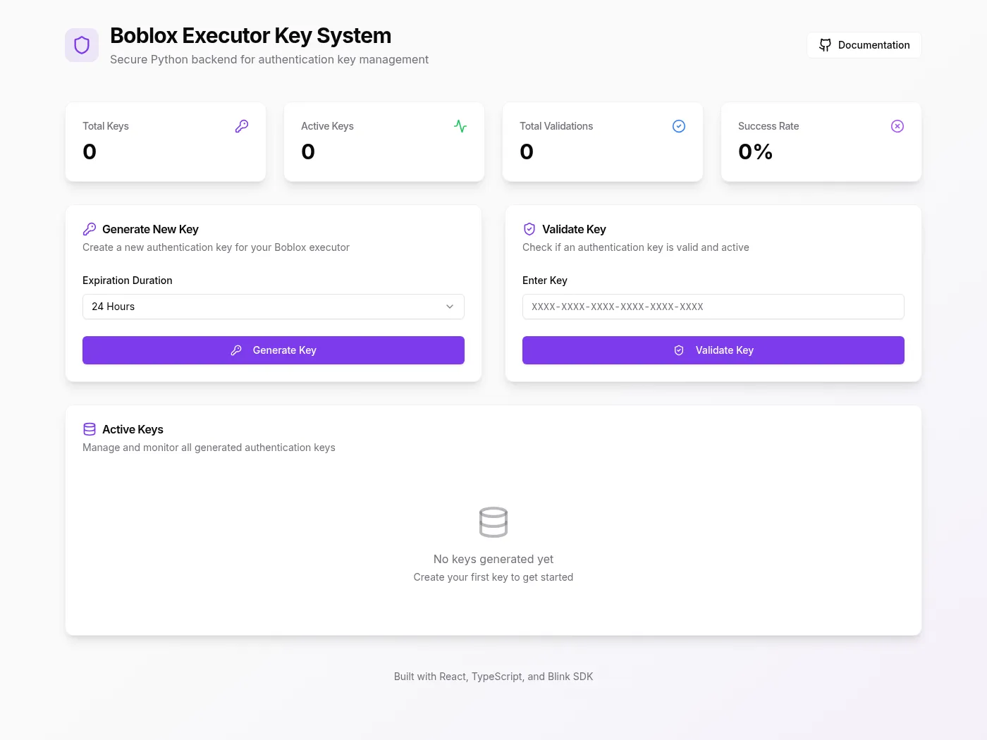 Python-Based Key Authentication Backend for Boblox Executor