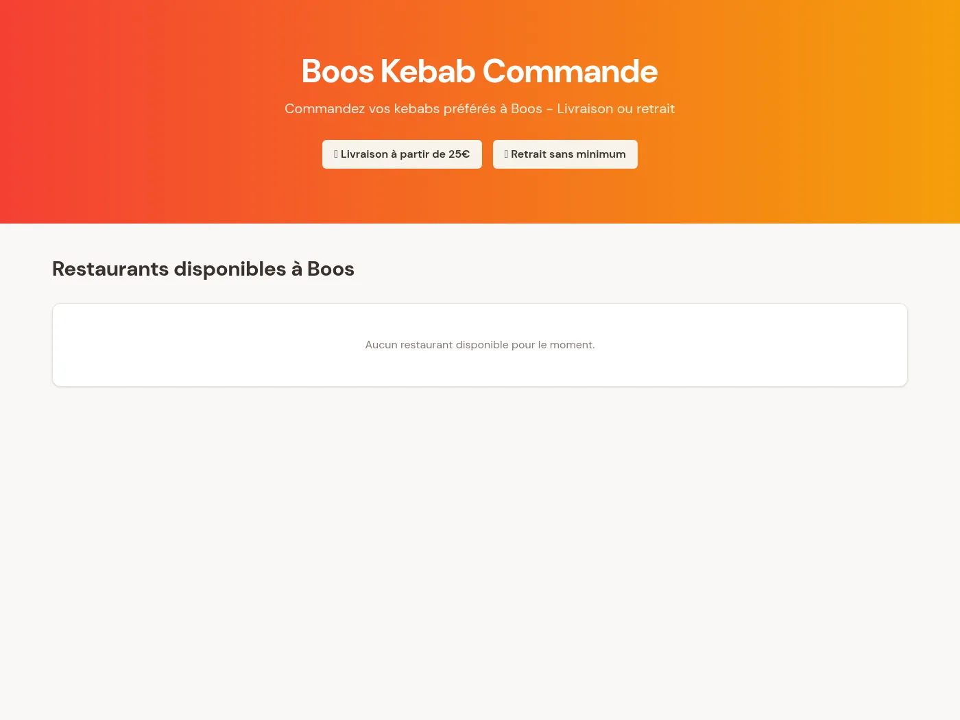 Boos Kebab Commande – Plateforme moderne de commande de kebabs en ligne dédiée à Boos