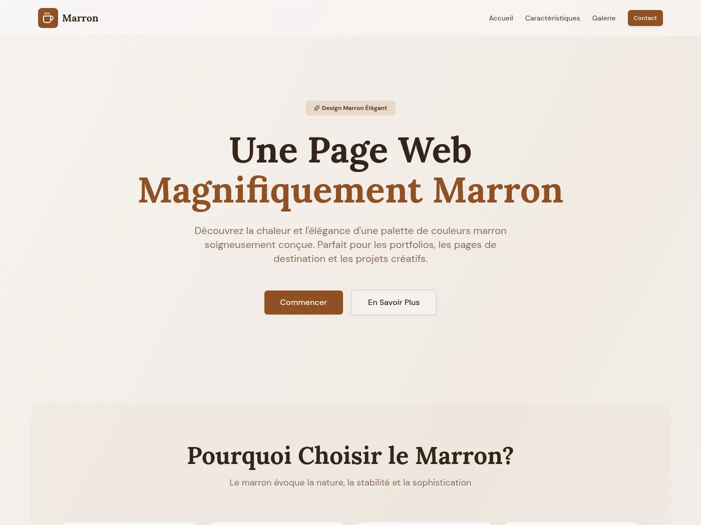 Brown Color Themed Webpage