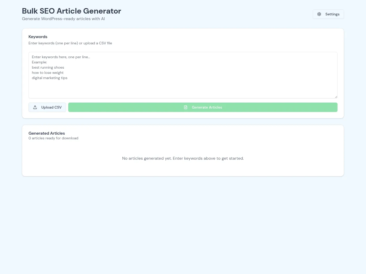 Bulk SEO Article Generator & Exporter for WordPress