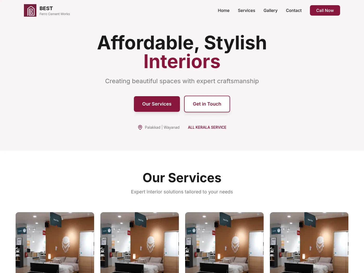 Business Website with Images Using React and TailwindCSS