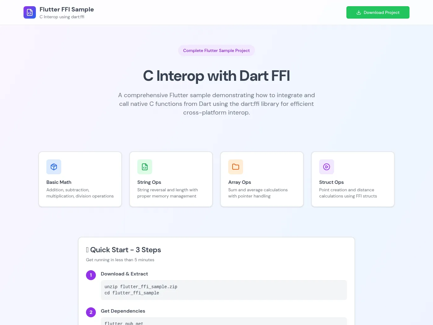 C Interop Sample with Dart FFI in Flutter