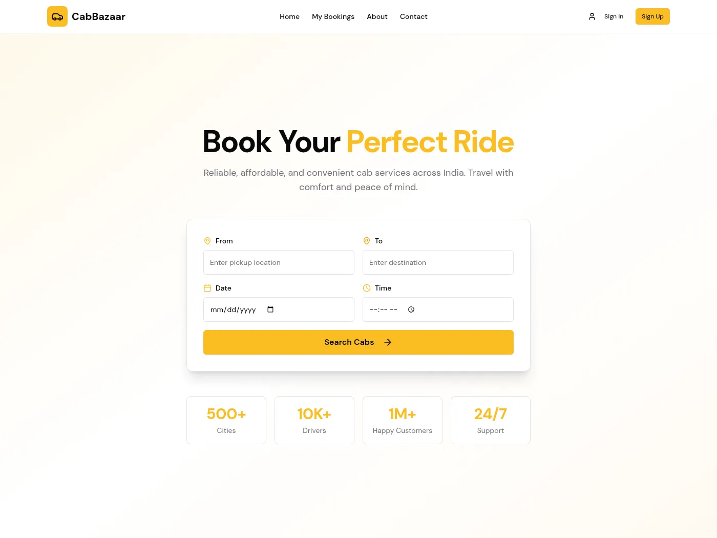 Cab Bazaar Clone App