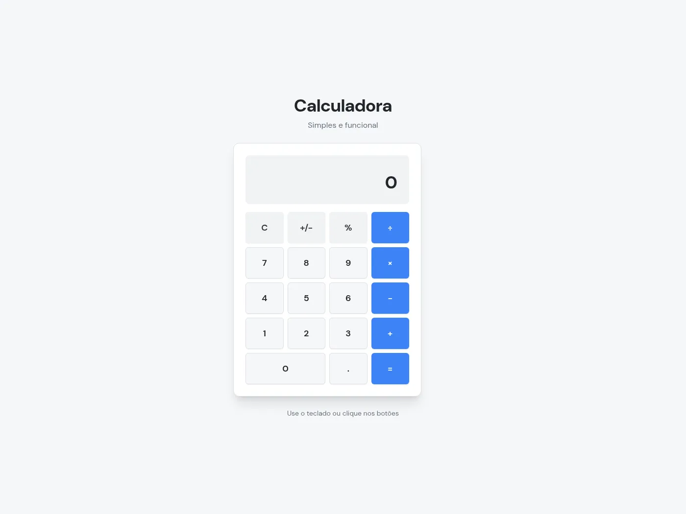 Calculadora Simples com HTML e JavaScript