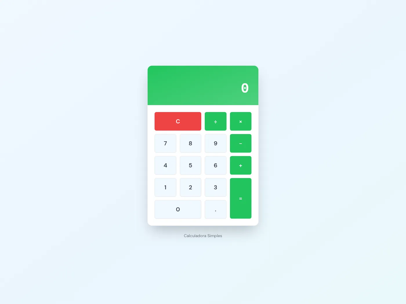 Calculadora Simples em HTML e JavaScript