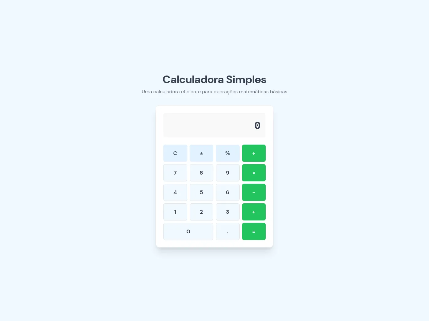 Calculadora Simples em JavaScript