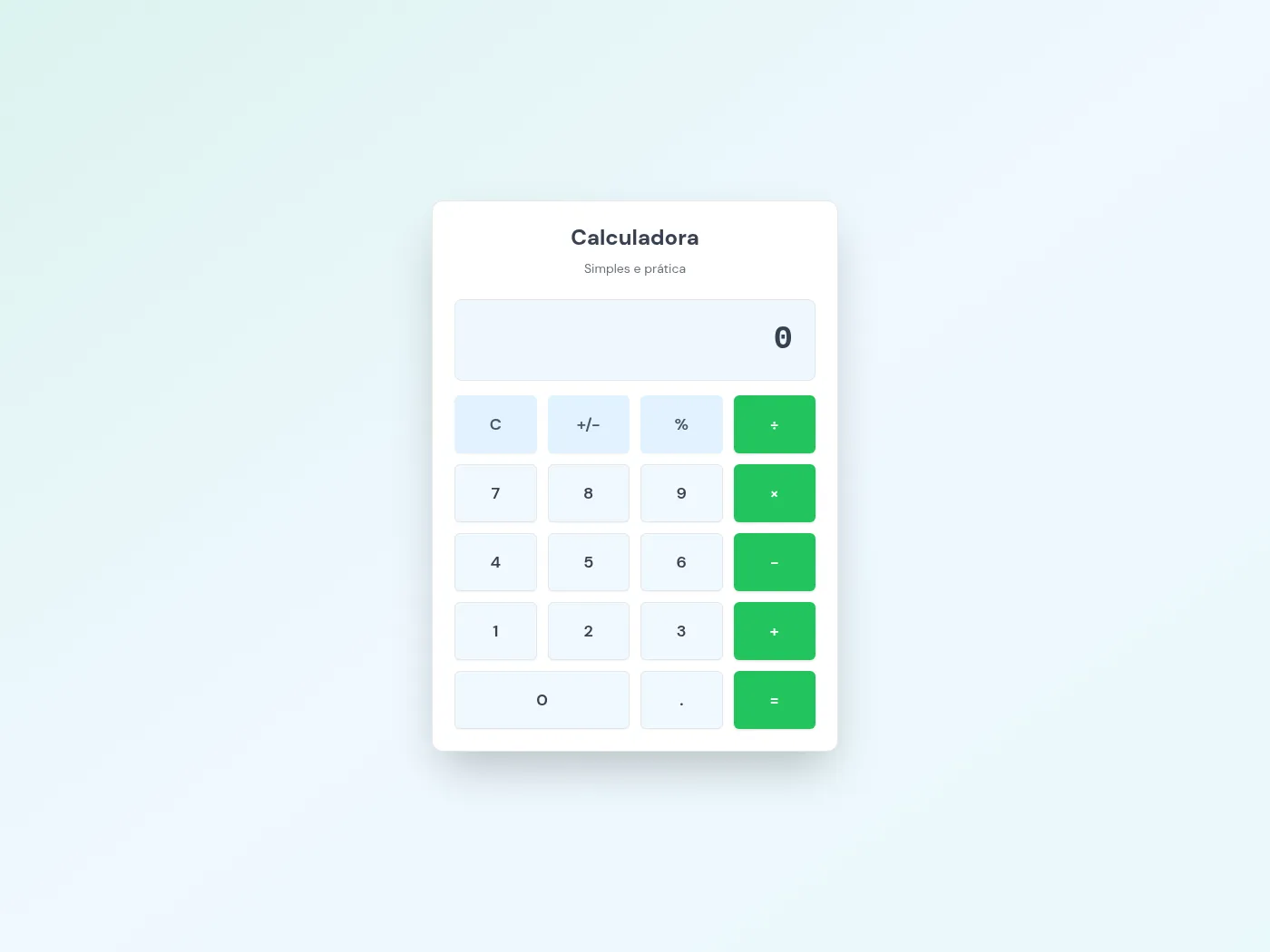 Calculadora Simples em JavaScript
