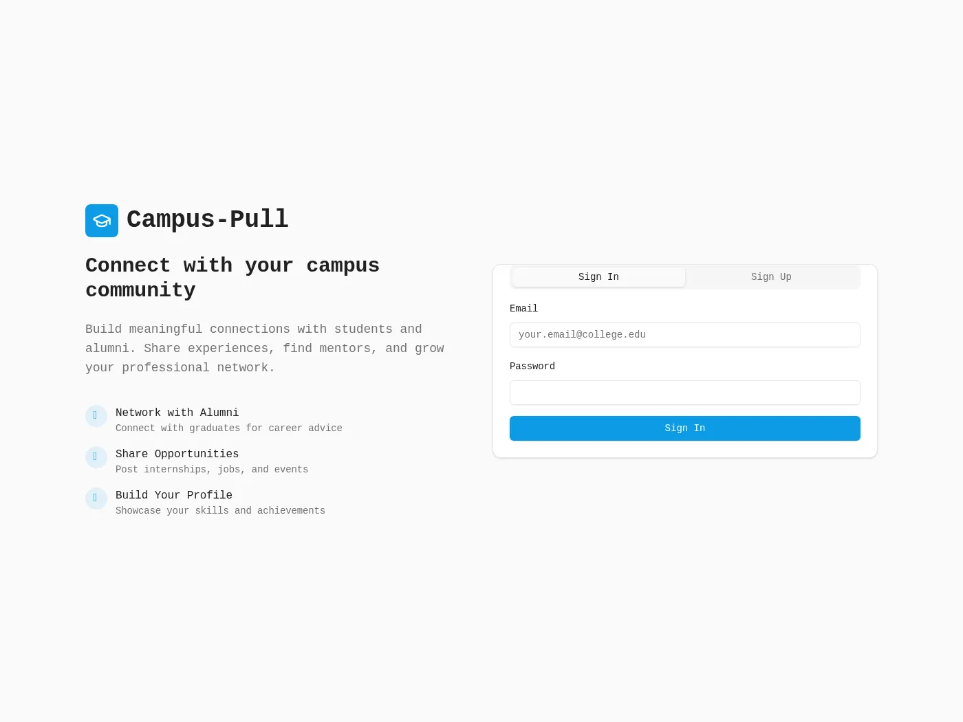 Campus-Pull: The LinkedIn-Style Social Network for College Communities