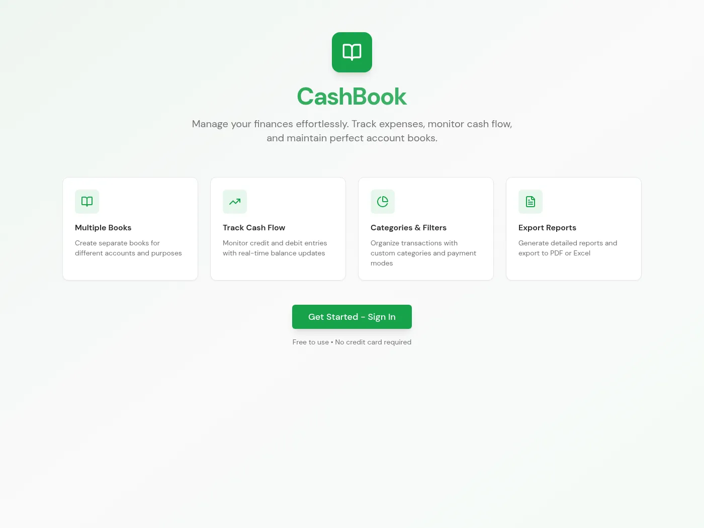 CashBook Full-Stack Clone