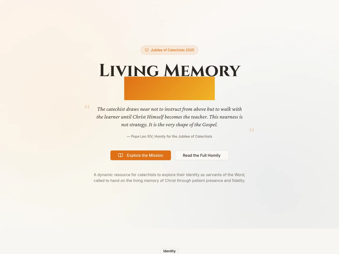 Catechist Mission: Living Memory Platform