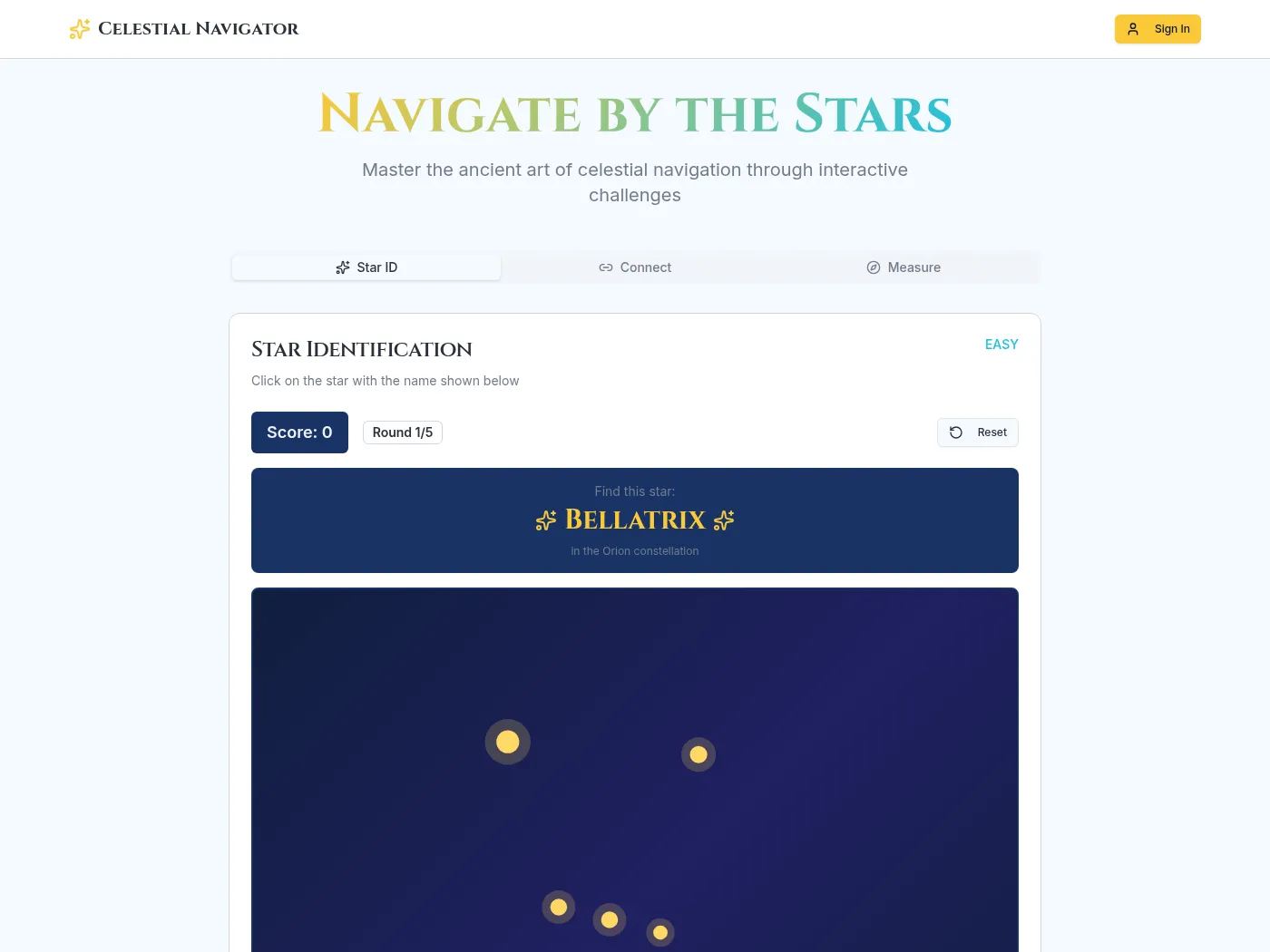 Celestial Navigation Game