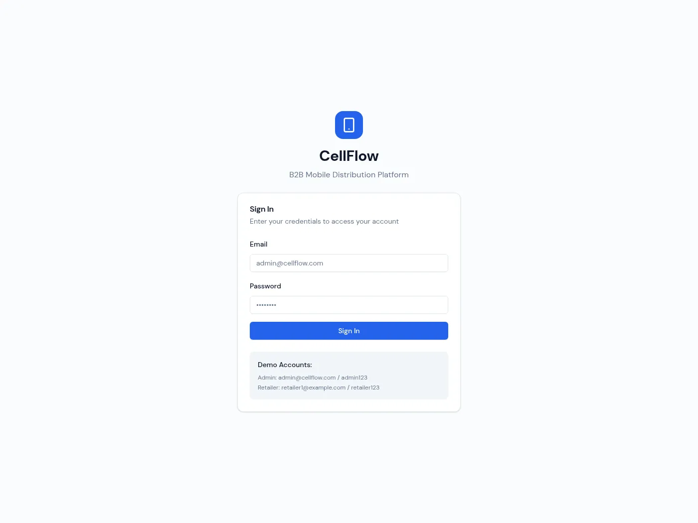 CellFlow B2B Mobile Distribution SaaS Platform