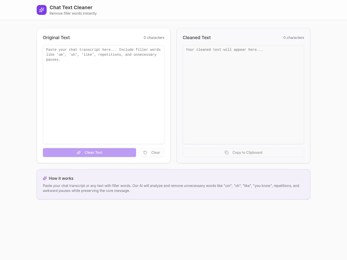 Chat Text Cleaner