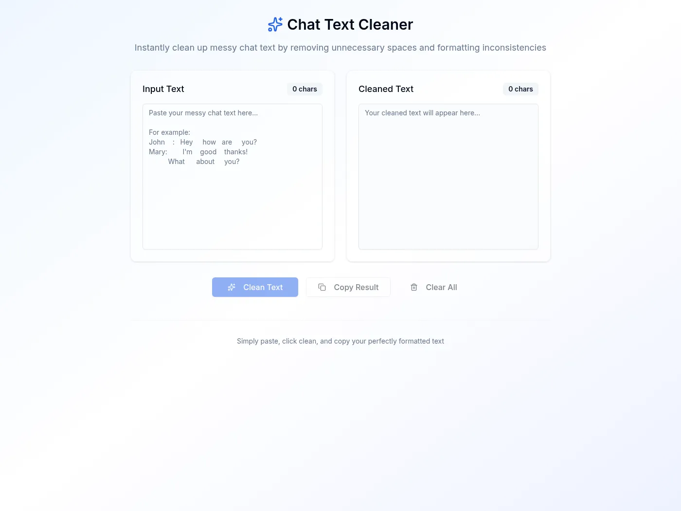 Chat Text Cleaner and Formatter