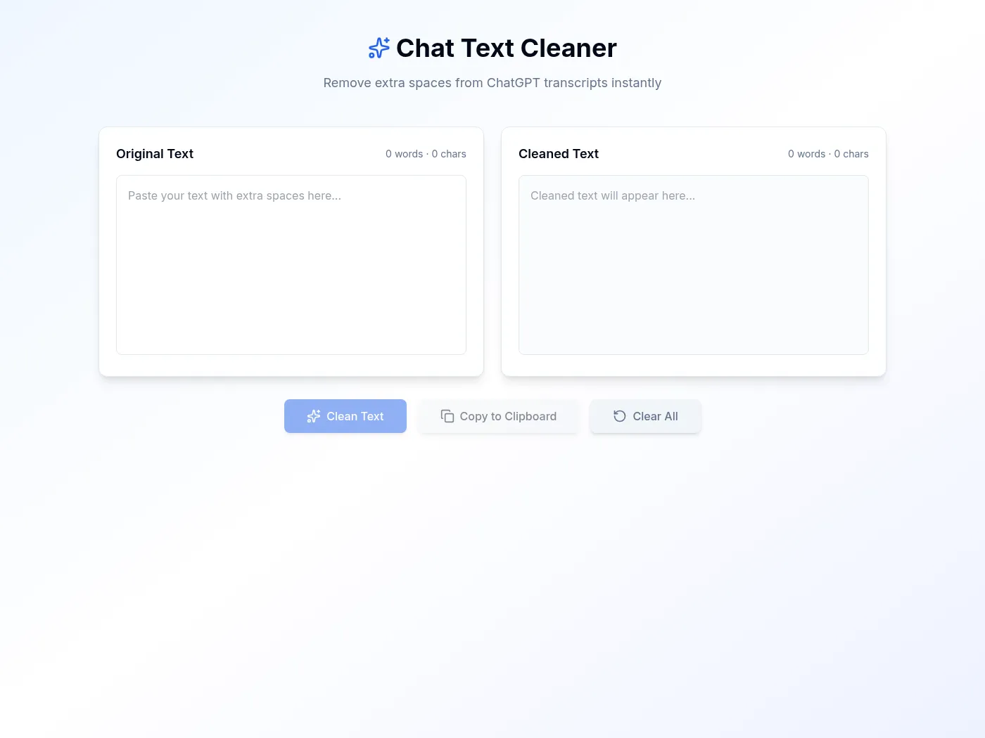 Chat Text Cleaner Tool